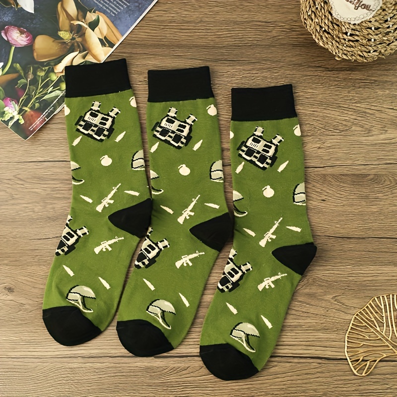 Isang pares ng medyas na may trendy na cartoon game pattern - Temu ...