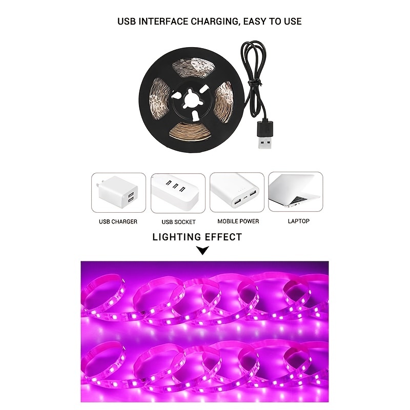 Full Spectrum Led Light 60led Lights Strings - Temu
