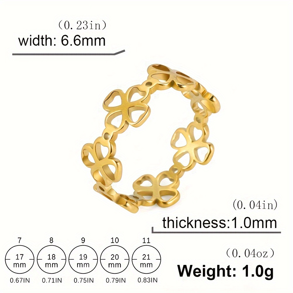 Infinite Loop Hollow Four leaf Clover Ring Symbol Love Ring - Temu ...