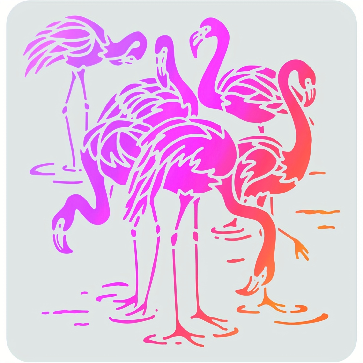 Flamingo Stencils Template Plastic 6 Flamingo Drawing - Temu
