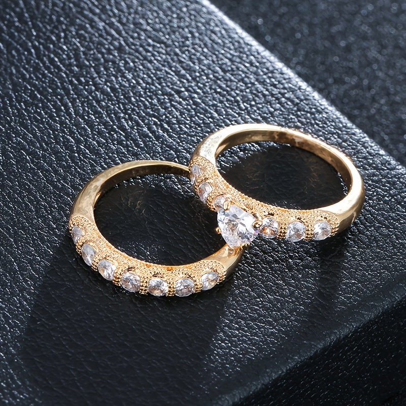 Kpop Style Ring 18k Gold Plated Paved Shining Zirconia - Temu Australia