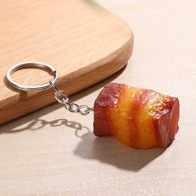 1pc Stewed Meat Keychain Artificial Food Key Rings Fun - Temu Australia