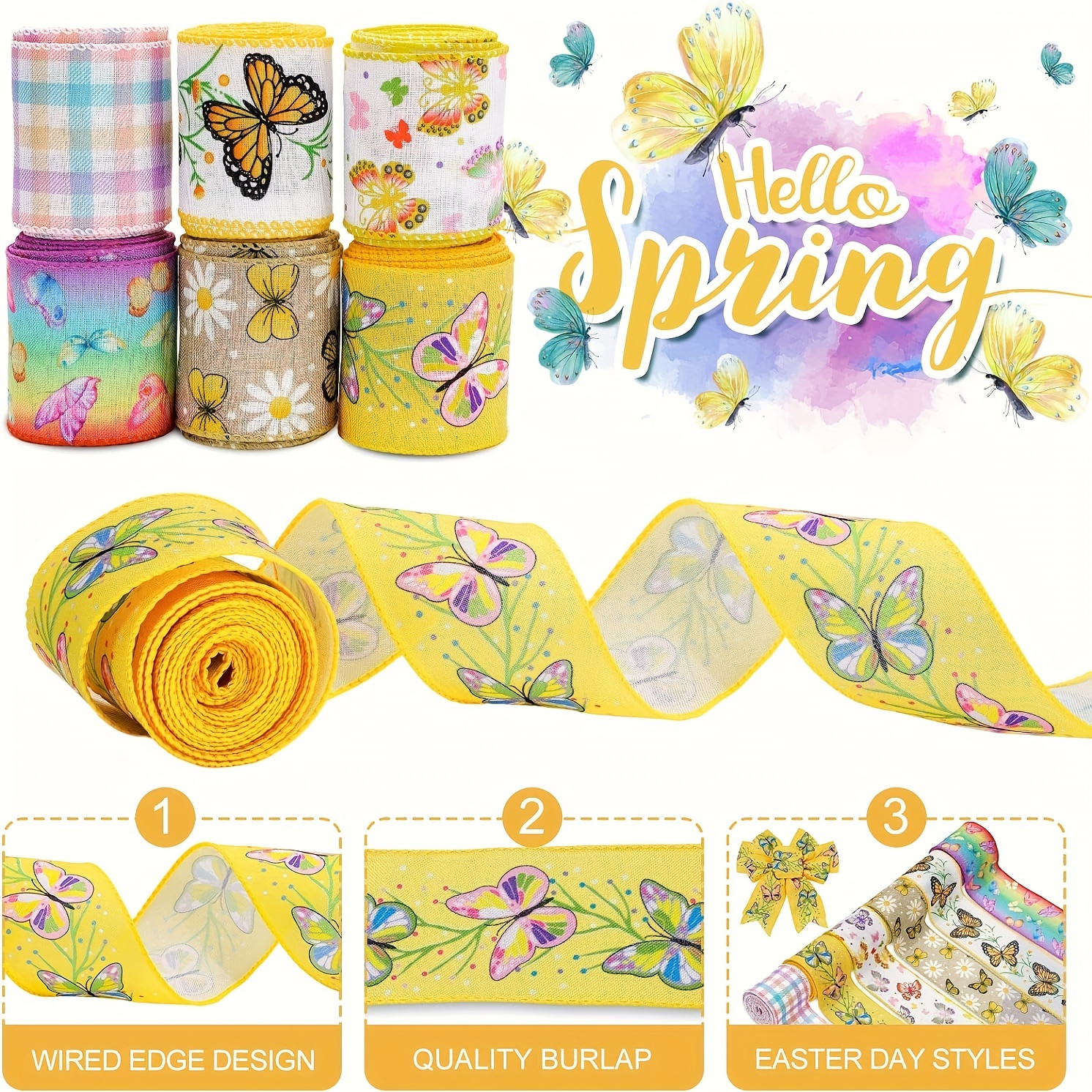 24 Yard Summer Wired Ribbon Watermelon Print Wired Edge - Temu