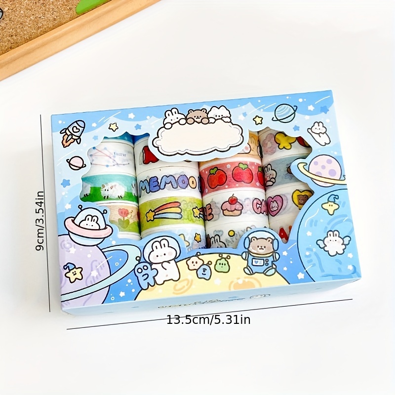 Diary Tape Set Grid Cartoon Cute Diy Journal Tape Small Tape - Temu ...