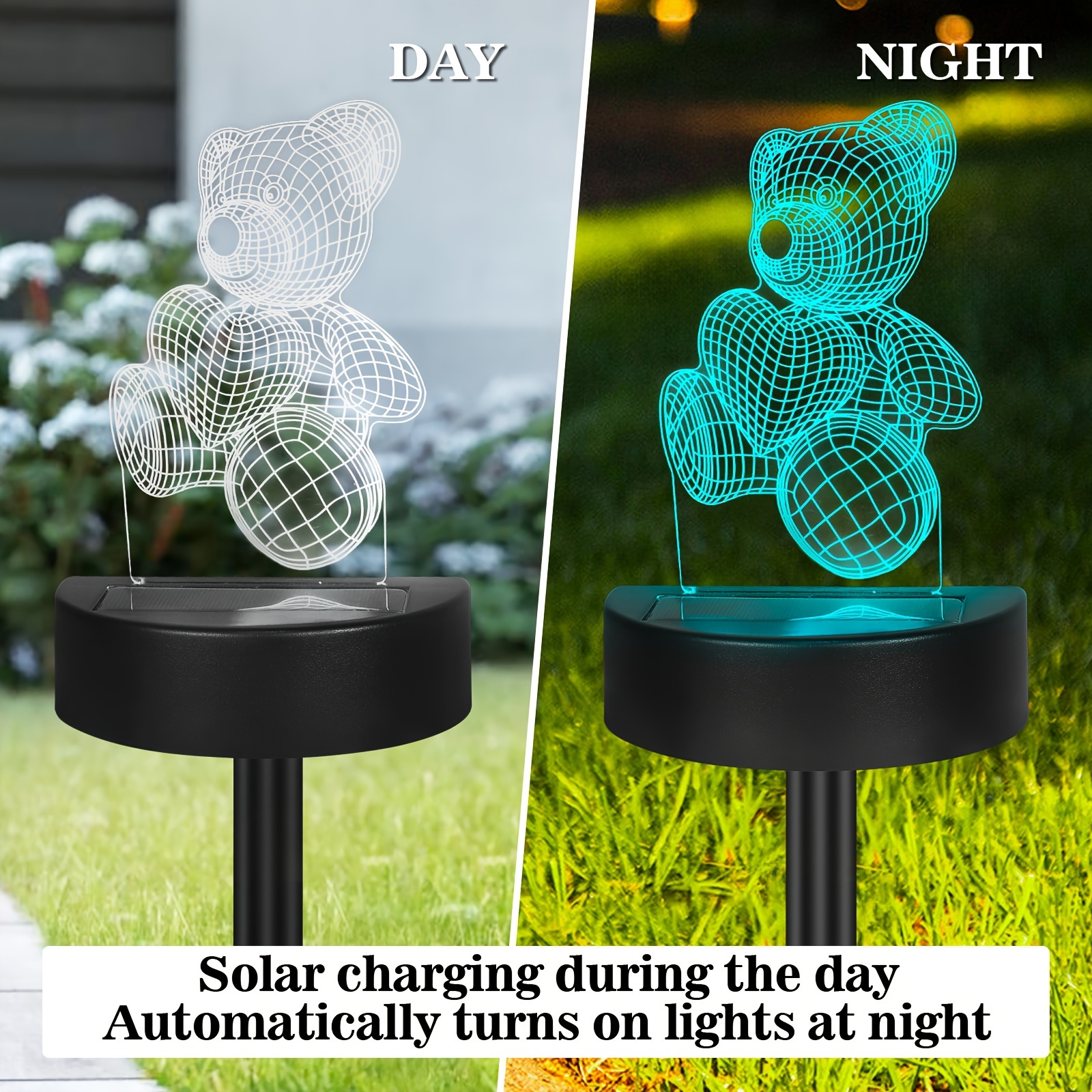 1pc Foco Solar Exterior Luz Solar Exterior Acrílico 3d Luz - Temu Mexico