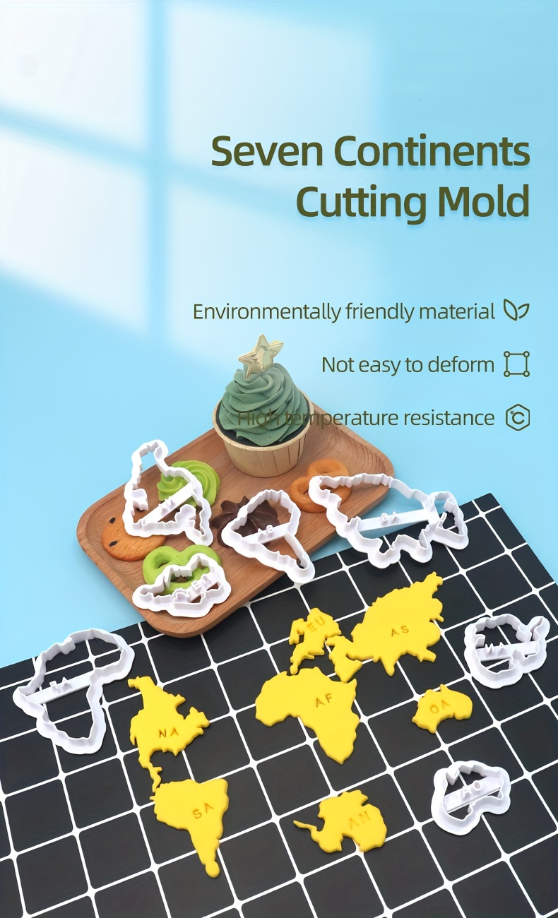 World Map Cookie Cutters Seven Pastry Cutters - Temu