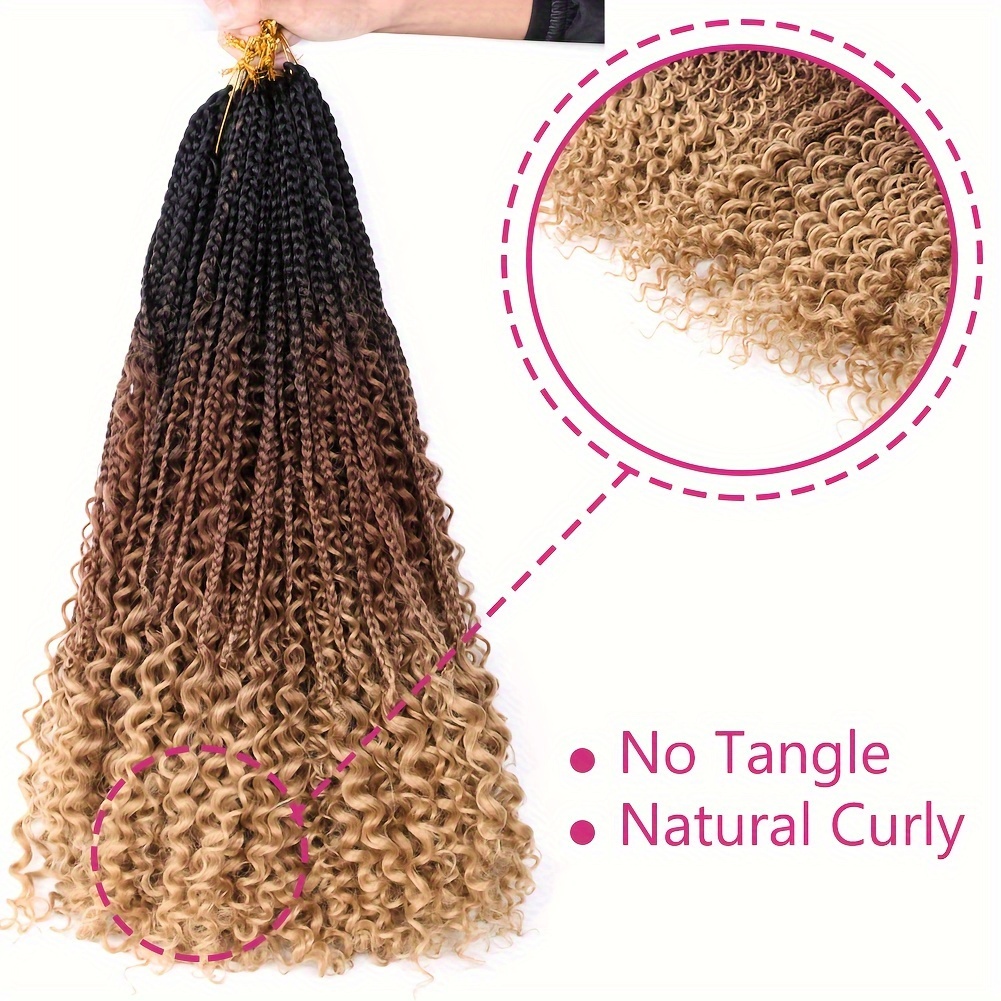 Bohomian Box Braids Crochet Hair 12 Per Pack Goddess - Temu