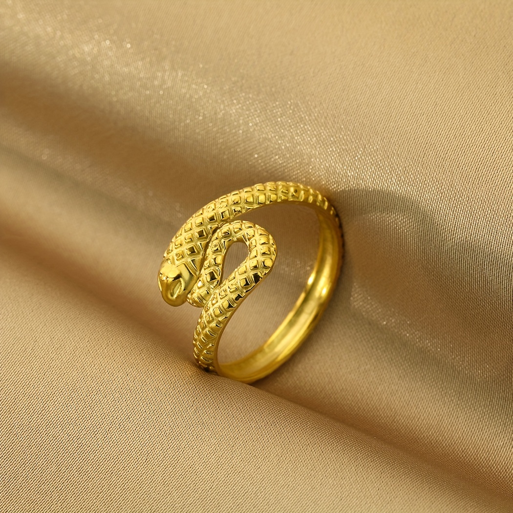 Punk Snake Rings For Men, Stainless Steel Jewelry Vintage Adjustable ...