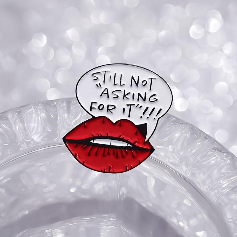 Red Lip Letter Pin Men Interesting Jewelry - Temu