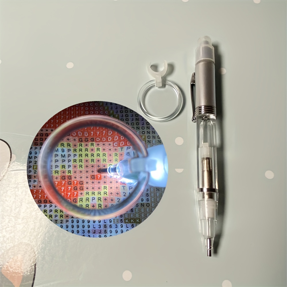 1pc Pen Met , Led-ver ing Pen, Diamond Mosaci Cross Met Vergrootglas ...