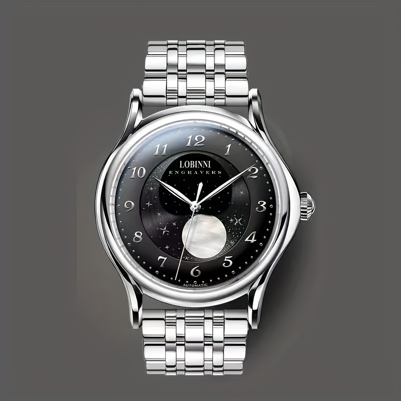Lobinni Mens Watch Business Waterproof Automatic Mechanical Watch Mens ...