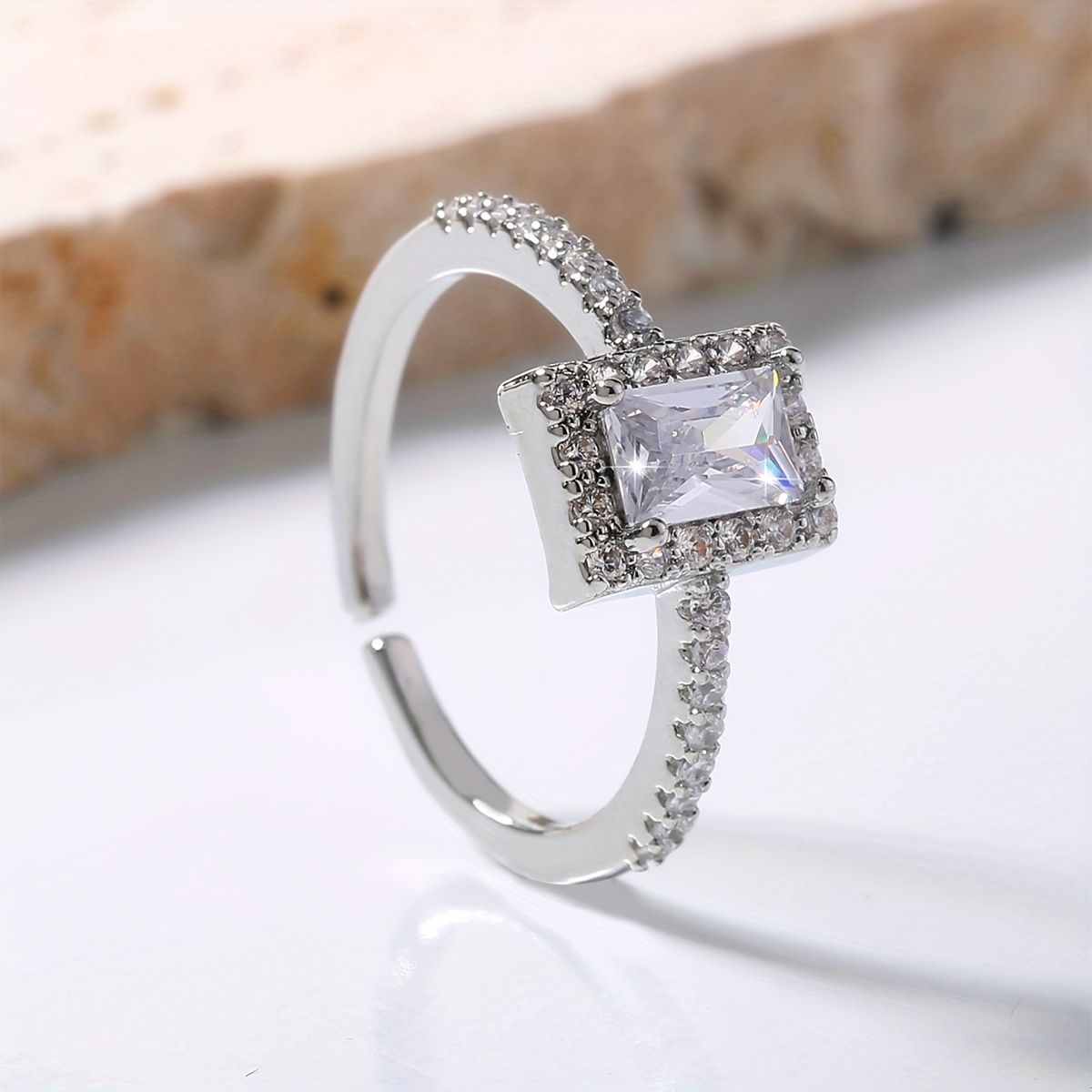 1 Anillo Exquisito Con Incrustaciones De Circón - Temu Mexico