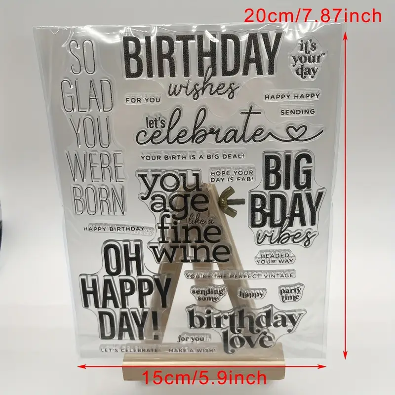 감성적인 영어 단어 조각 생일 축하사랑의 말 투명 스탬프 및 클리핑 카드 제작 용 금속 커팅 다이 번역 결 Temu