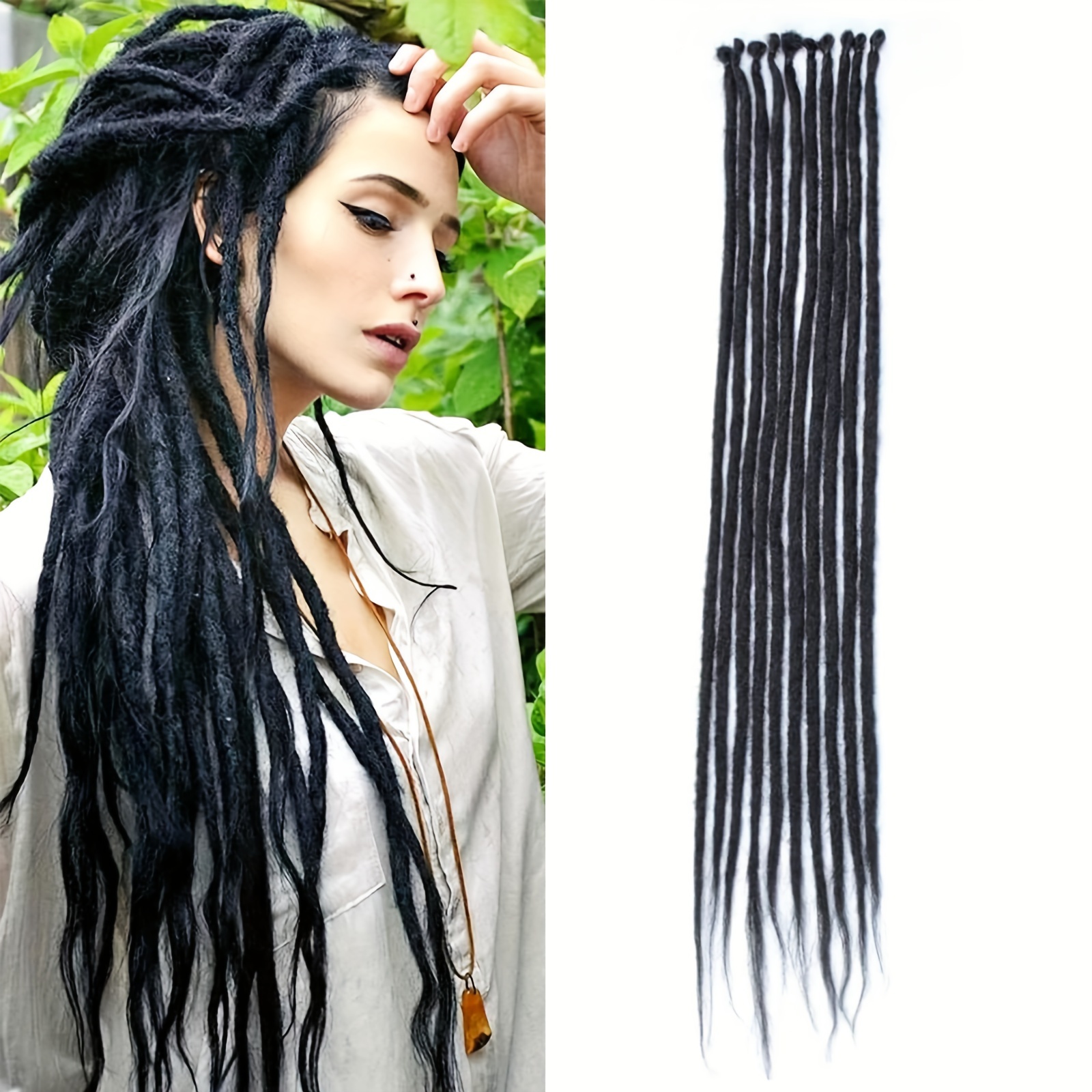 Synthetic Dreadlock Extensions 10 Strands Hippie Single - Temu