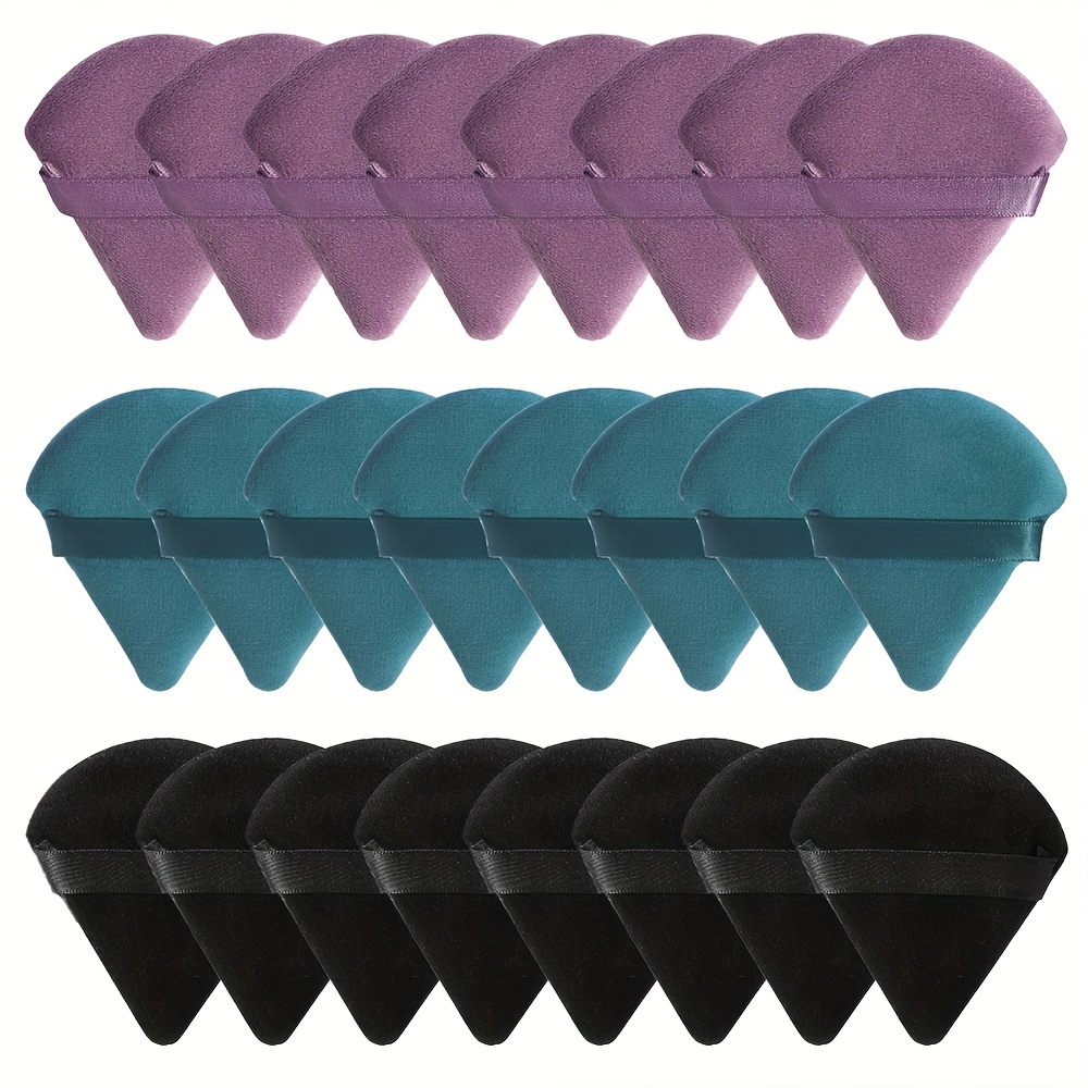 24 Pieces Powder Puff For Face Powder Triangle Makeup Puff Velour ...