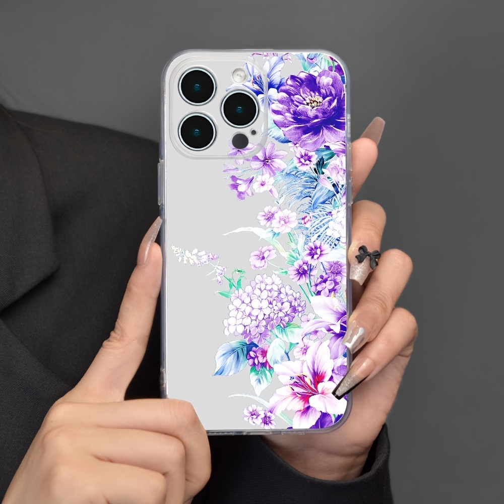 Flowers Pattern Liquid Silicone Mobile Phone Case Full body - Temu ...