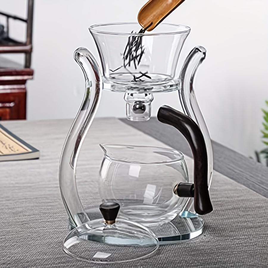 Glass Teapot Set Semi Automatic Drip Rotating Infuser Lazy - Temu ...