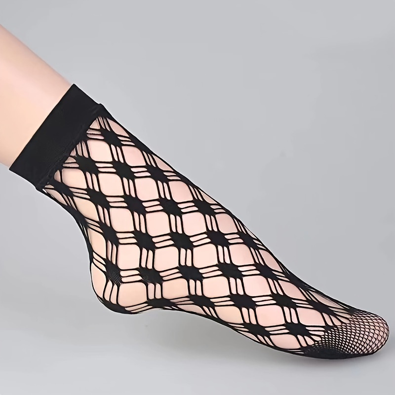 Floral Lace Socks Thin Breathable Sheer Short Socks Women's - Temu