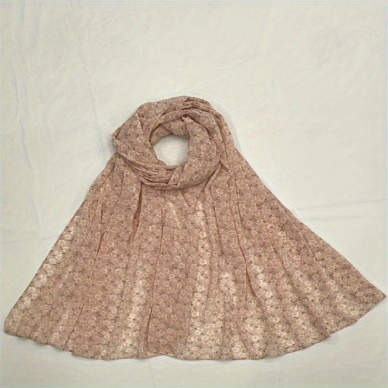 Boho Small Daisy Print Scarf Casual Thin Breathable Chiffon - Temu Canada