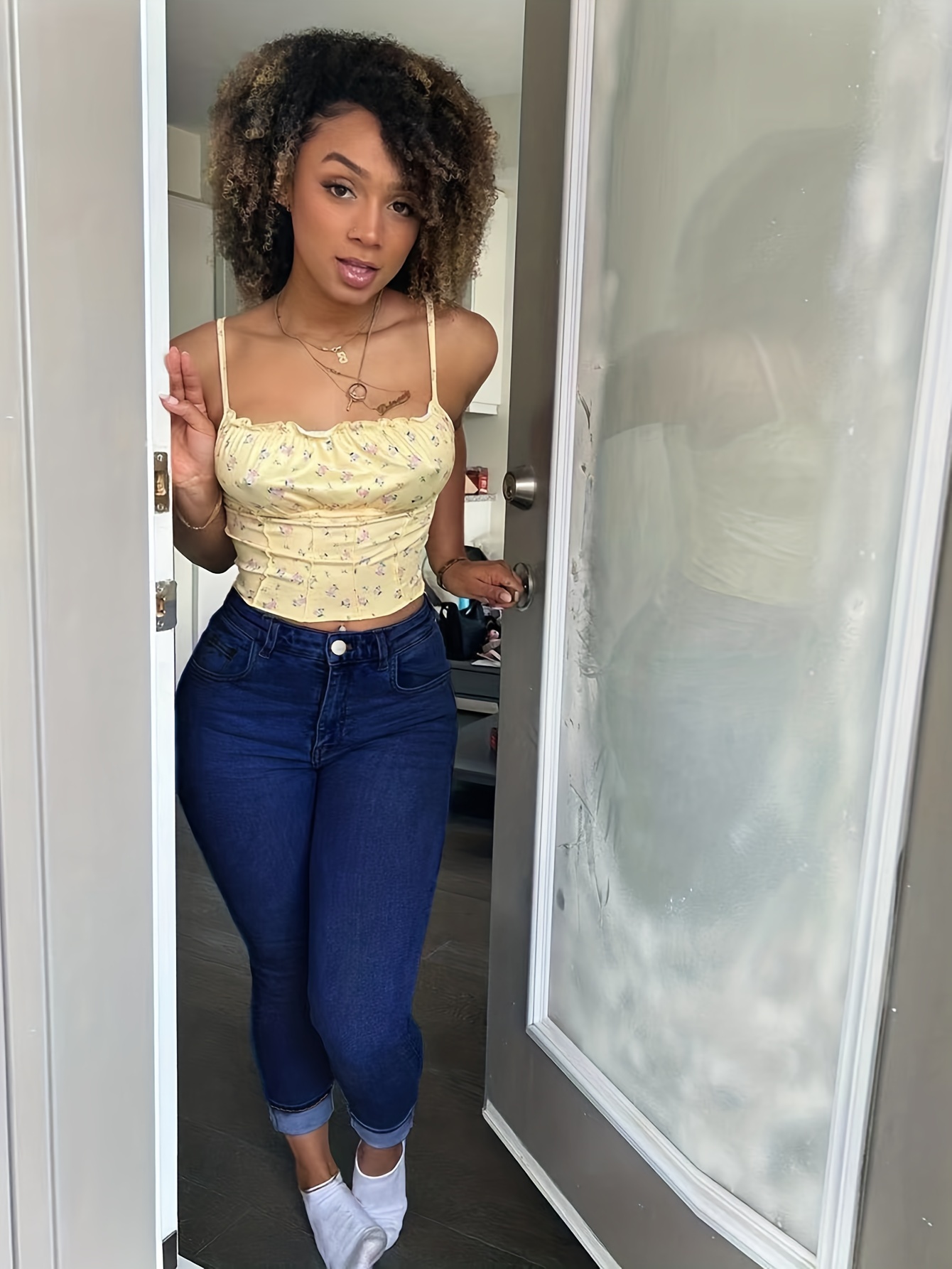 Casual Jeans Plus Size Women s Plus Solid Roll Hem Button - Temu