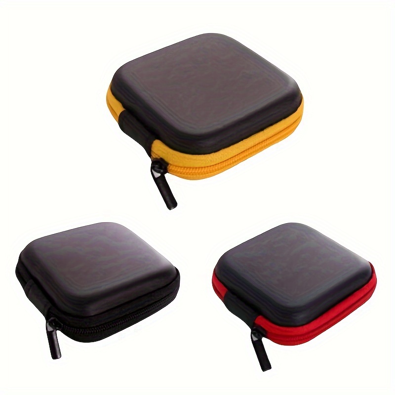 Square Earphone Case Data Cable Storage Bag Zipper Mobile - Temu Australia
