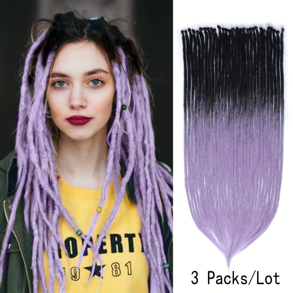 Black Dreadlocks Extension Crochet Hair Single Ended Long - Temu United ...