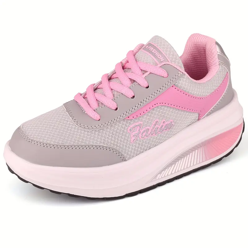 Breathable Mesh Platform Sneakers Women S Casual Lace Temu Canada