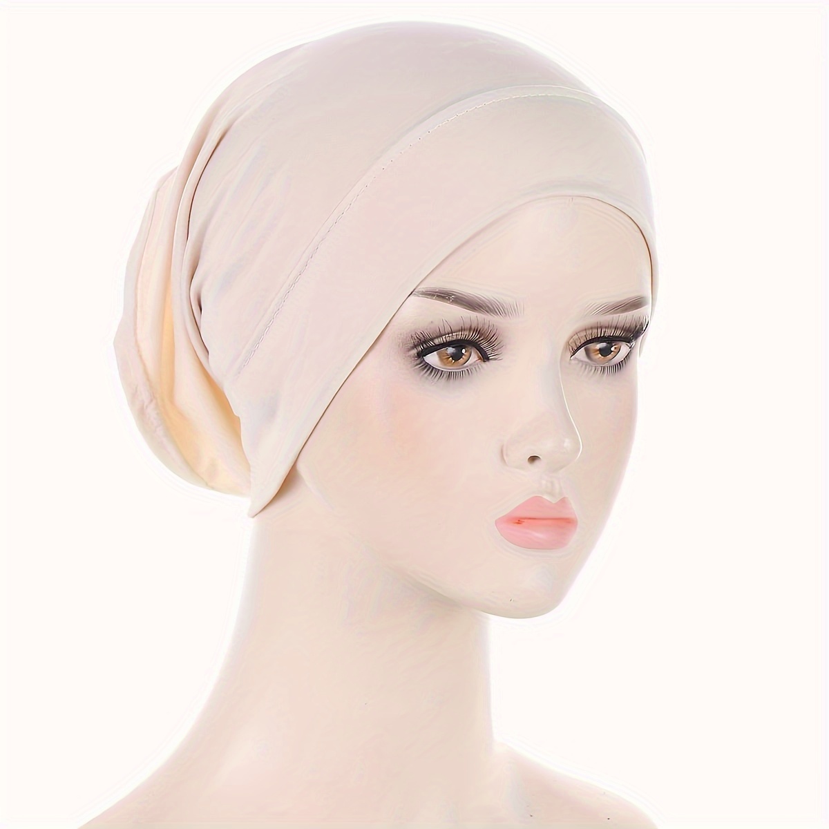 Solid Color Tube Undercap Causal Elastic Head Wraps - Temu South Africa