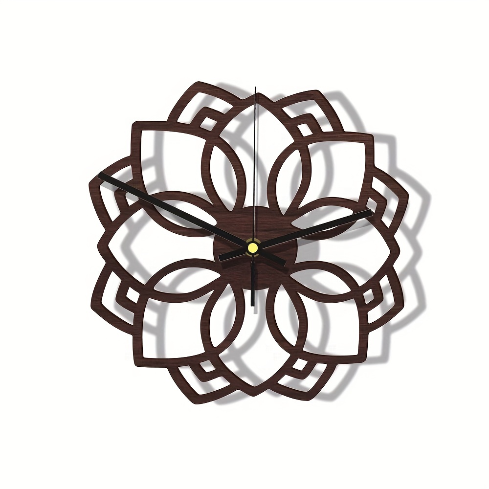 Wood Irregular Wall Clock Battery Powered Silent Clock For - Temu Australia