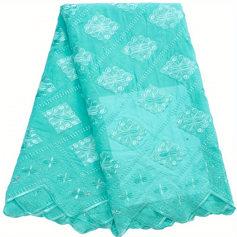 African Lace Fabric 5 Yards French Rhinestone Cotton Lace - Temu United ...