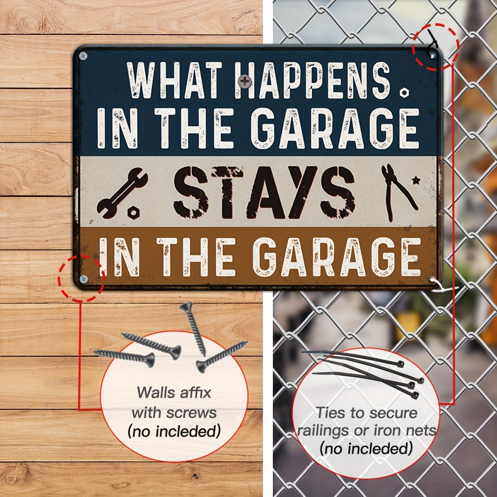 Vintage Tin Signs Garage Metal Sign Man Cave Wall Decor What - Temu