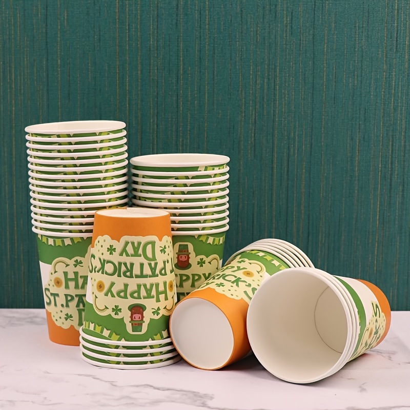 Value Pack Disposable Paper Cups St. Patrick's Day Theme - Temu Australia
