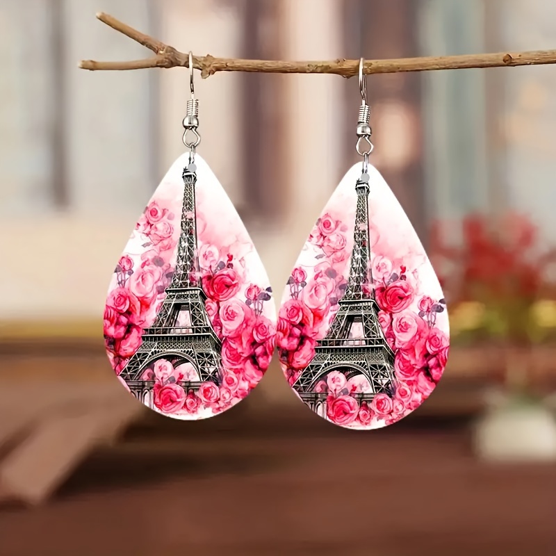 Droplet Shape Couple/ Tower/ Music Instrument Print Dangle - Temu ...