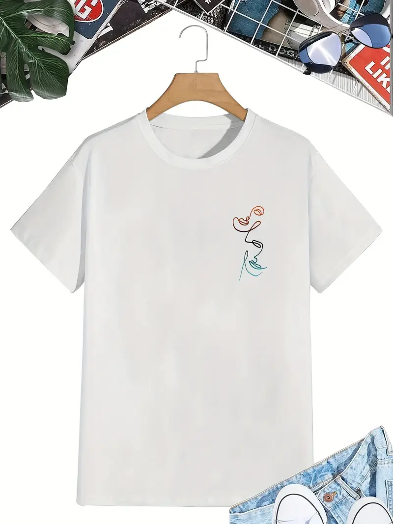 Plus Size Mens Graphic Tee Oversized Style Comfy T Shirt Temu Australia