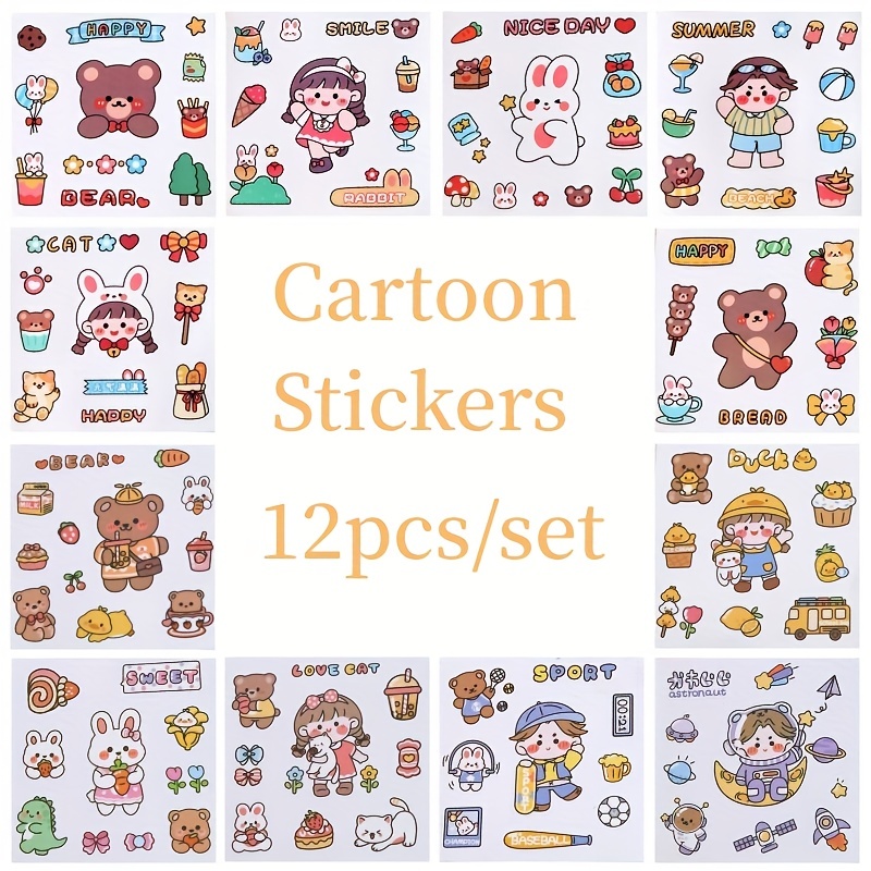 Pvc Waterproof Cute Cartoon Stickers, Creative Diy Decoration For ...