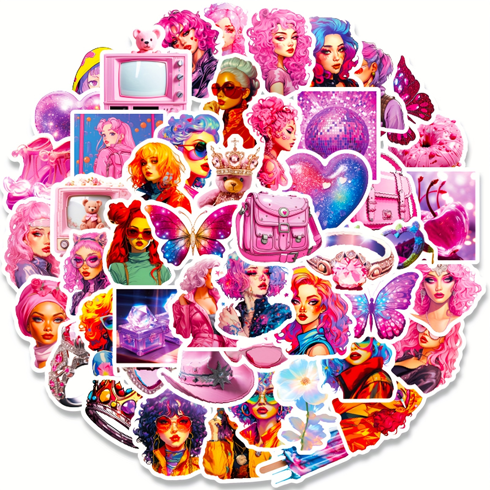 Girl Y2k Graffiti Stickers Steam Wave Y2k Style - Temu Australia