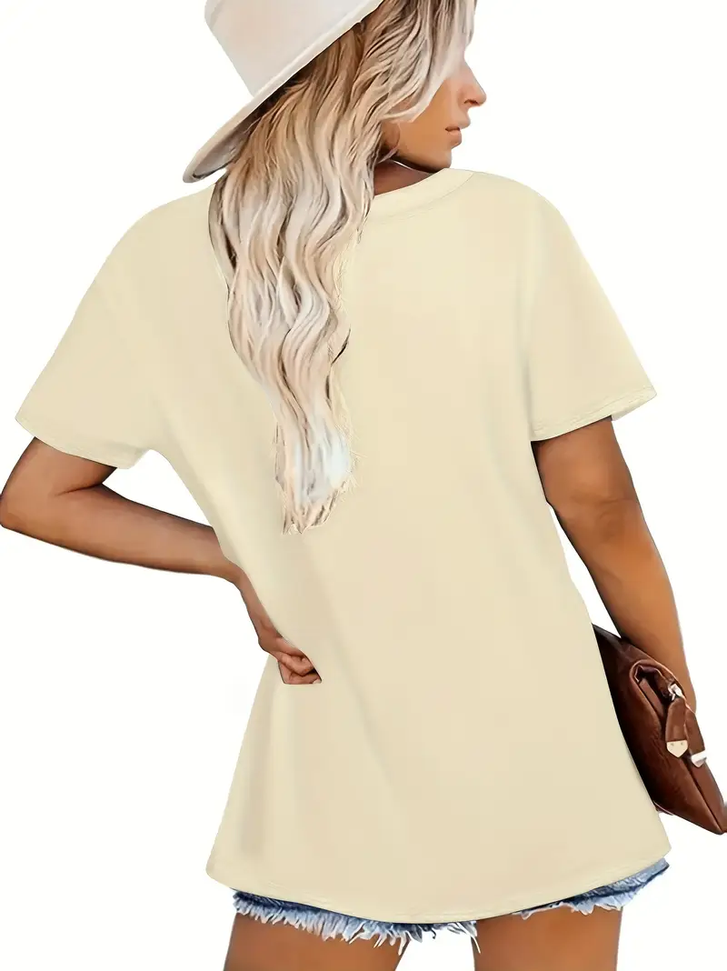 Floral Print Crew Neck T Shirt Casual Short Sleeve Summer Temu