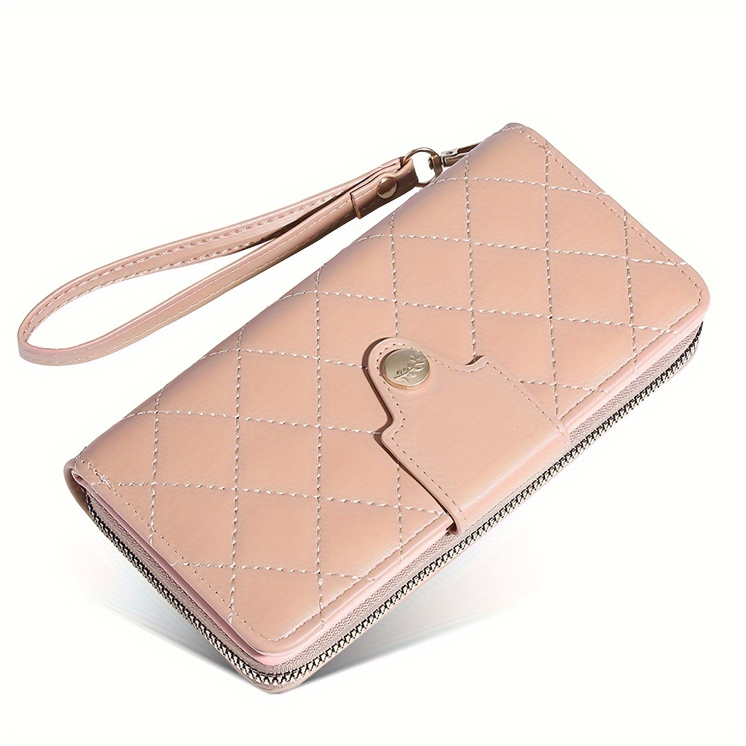 Argyle Pattern Quilted Long Women's Wallet Women's Mobile - Temu United ...