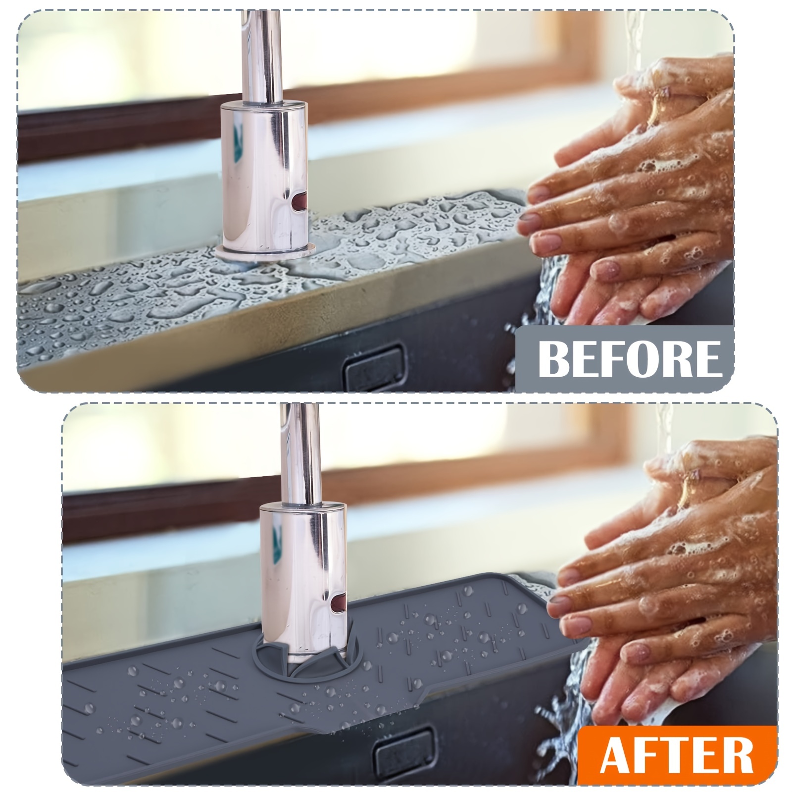 1pc Kitchen Faucet Sink Splash Guard Silicone Sink Splash - Temu