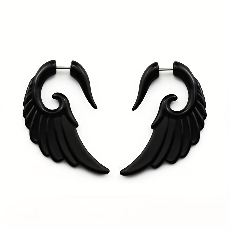 Punk Style Black Acrylic Ear Expansion Ear Spiral - Temu United Kingdom