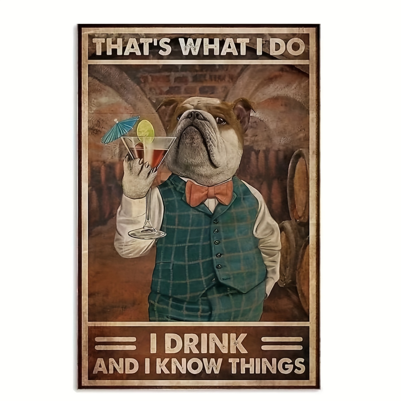 Bulldog Dog Metal Tin Sign Gentleman Bulldog Dog Funny - Temu Australia