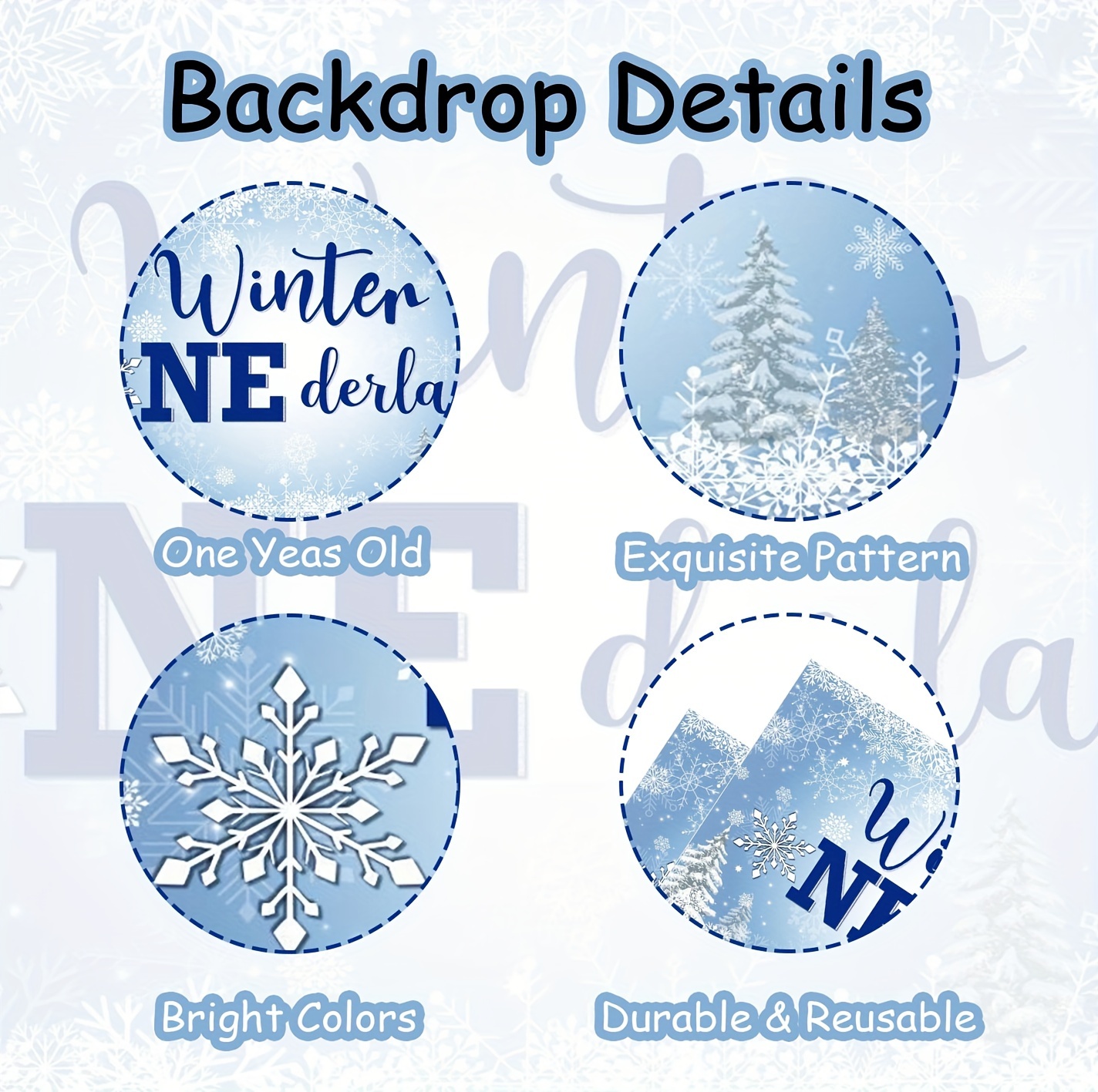 Blue Series Winter Snowflake 1st Birthday Decoration Winter - Temu