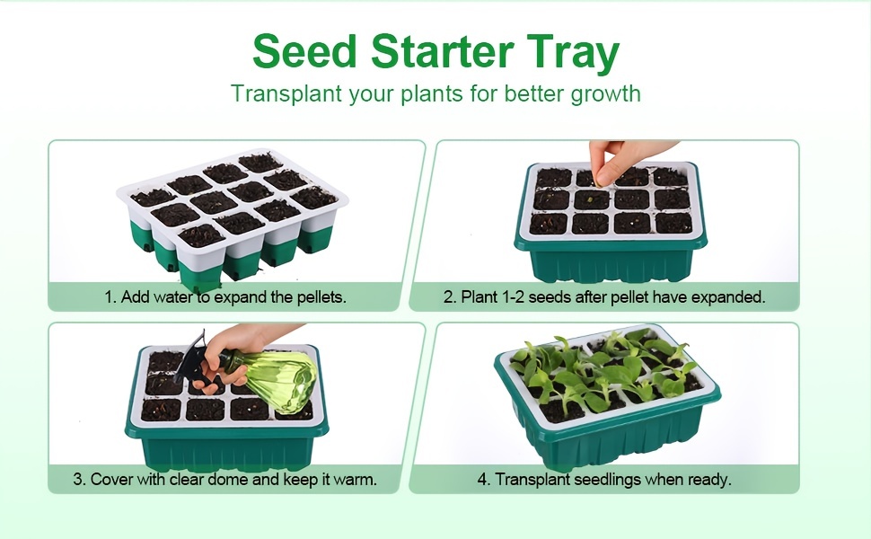 Reusable Seed Trays Seedling Starter Kit Lids Humidity - Temu