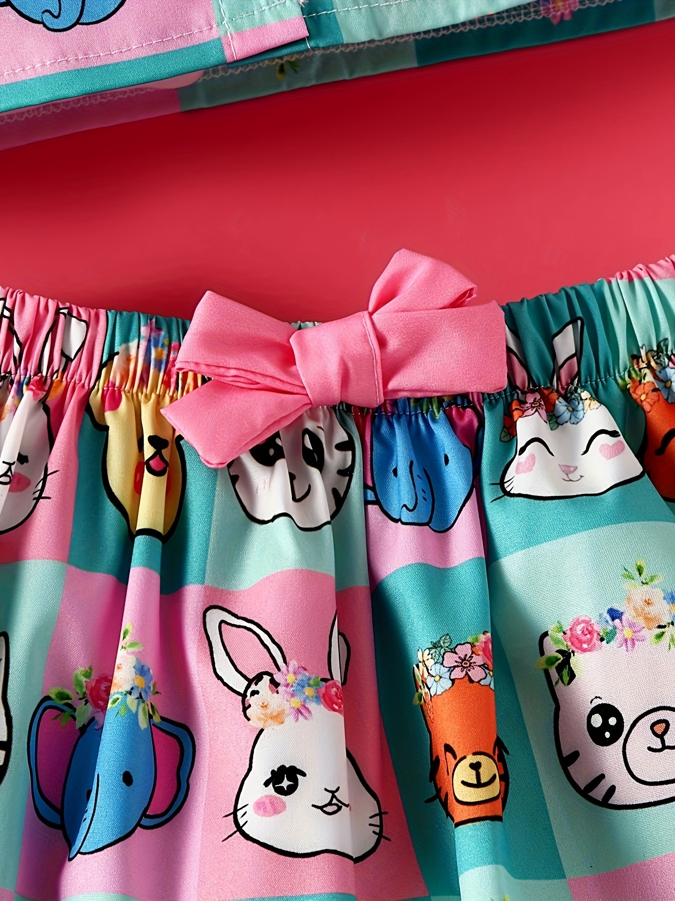 baby girls kids solid collar animal cartoon head full print - Temu New ...