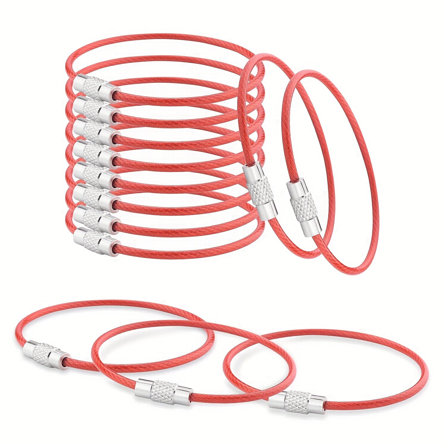 Stainless Steel Cable Wire Key Chain Key Rings Travel - Temu United ...