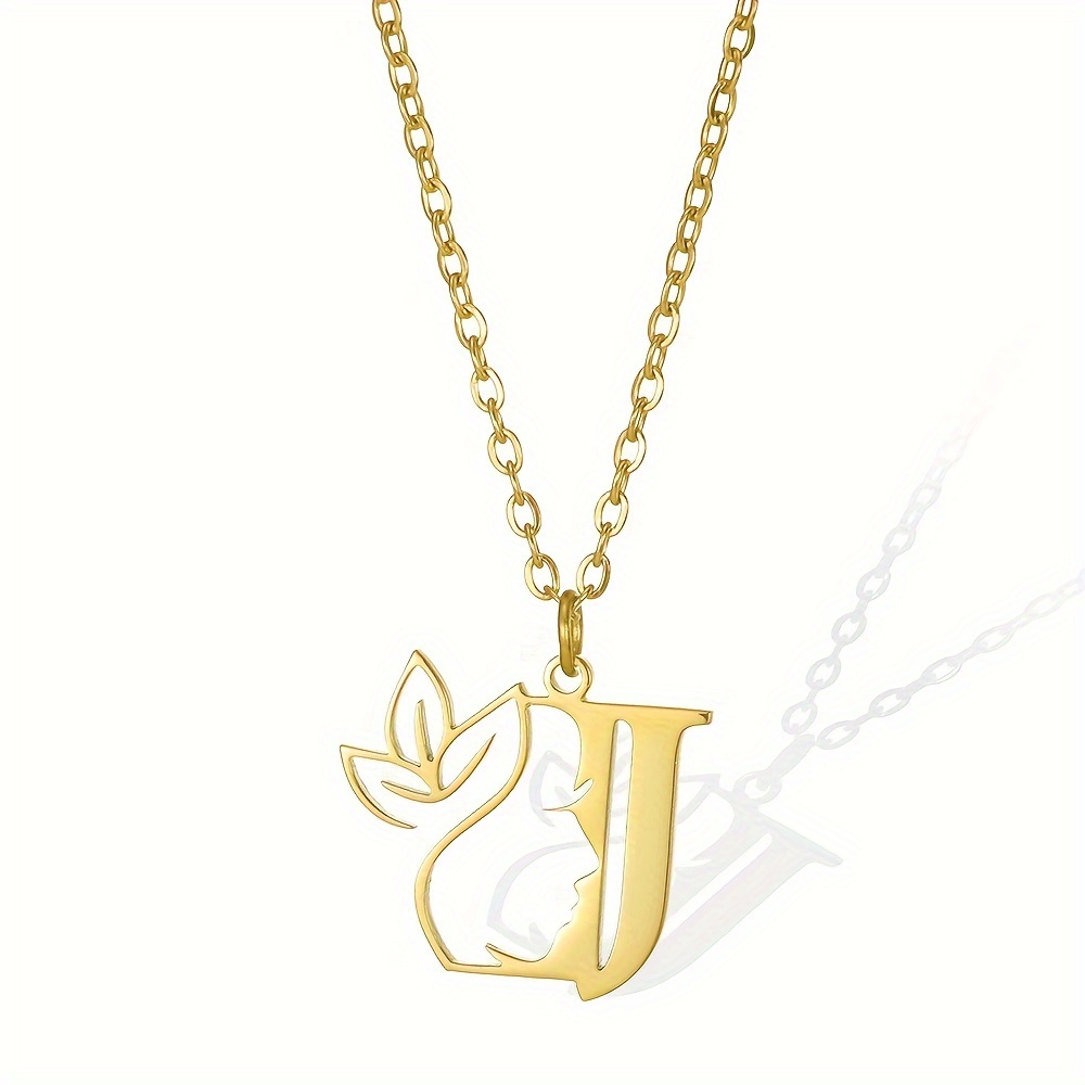 18k Plated 26 English Letter Necklace Female Temperament - Temu United ...
