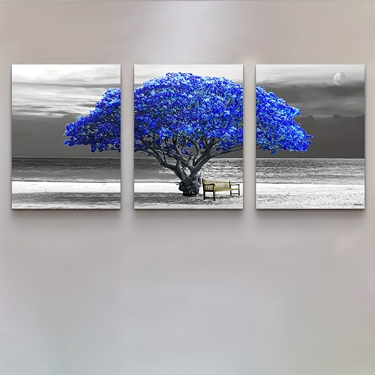 Unframed Art Canvas Print Posters Blue Tree Canvas Wall - Temu Australia