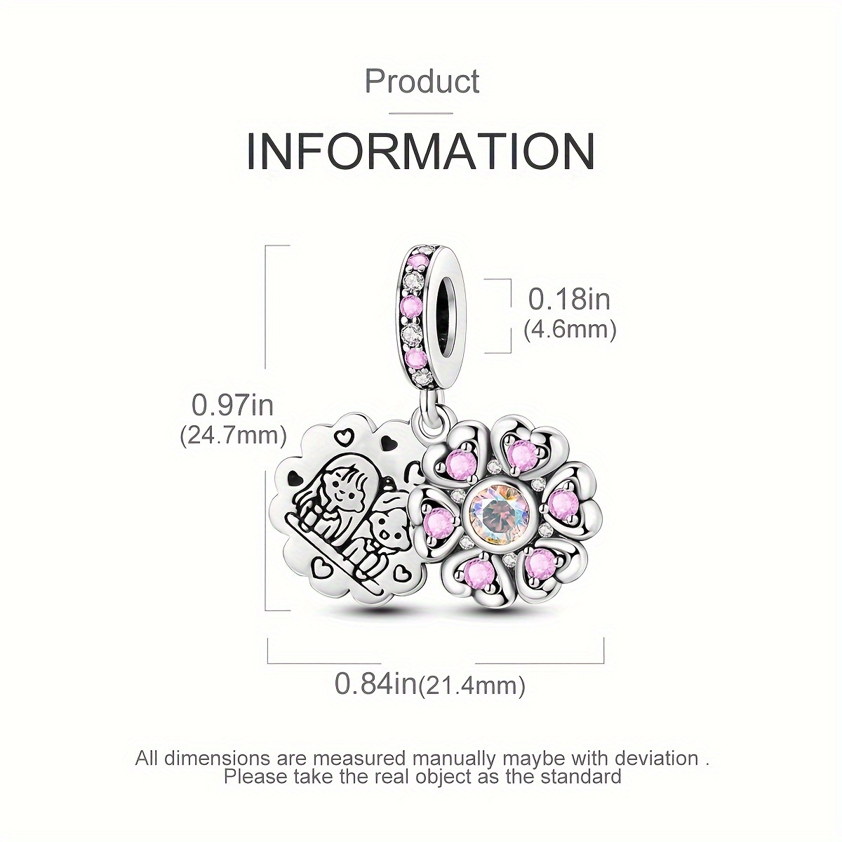 925 Silver Plated Sisters Charms Pendent Fit Original - Temu United Kingdom