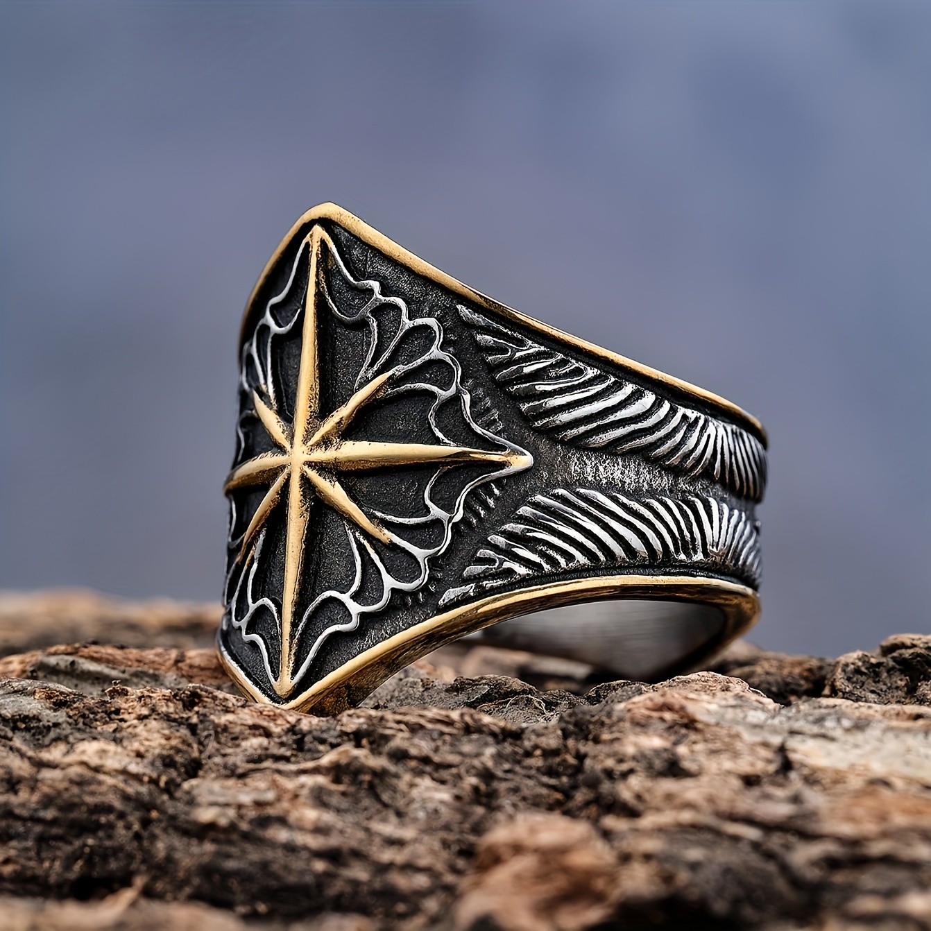 Creative Design Retro Ring Fashion Punk Star Men's Ring Punk - Temu ...