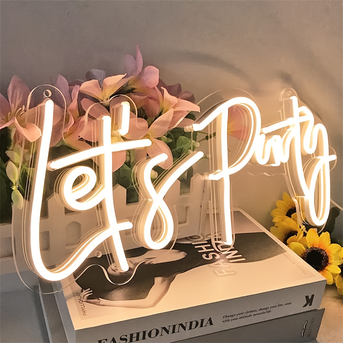 Let's Party Neon Sign Led Neon Lights Bedroom Wall Decor Art - Temu